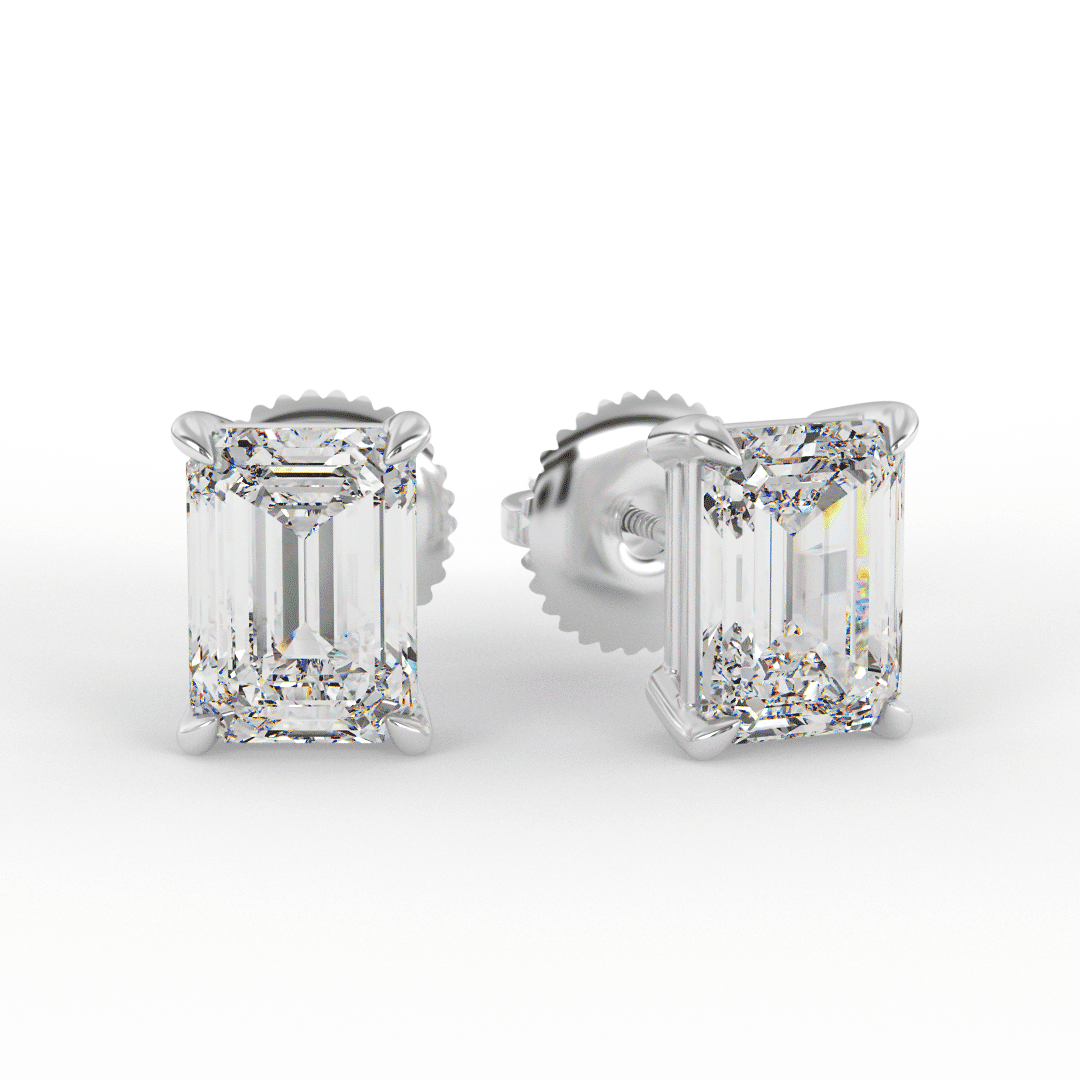 Emerald Lab Grown Diamond Stud Earrings – WONDER JEWELERS
