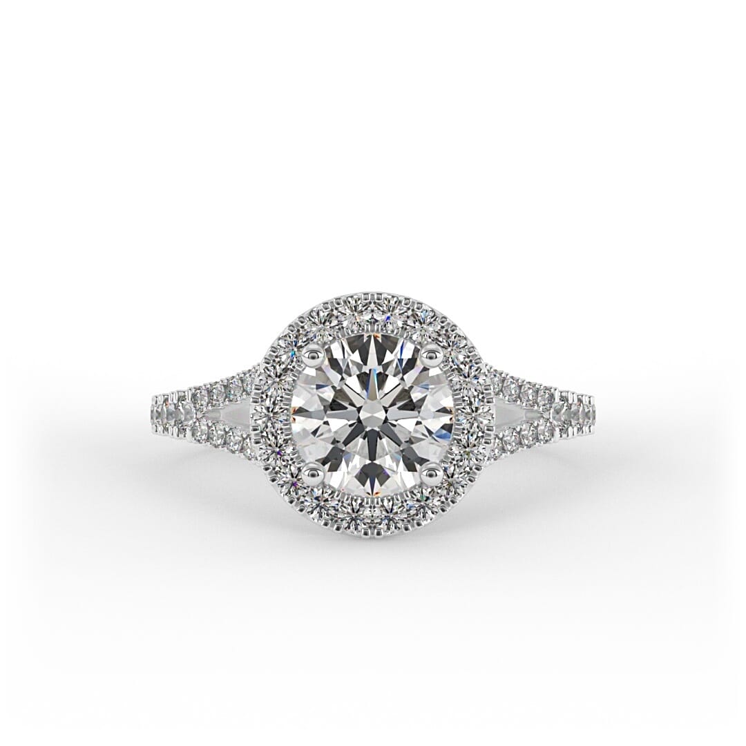 Emma Brilliant Round Pave Set Engagement Ring – WONDER JEWELERS